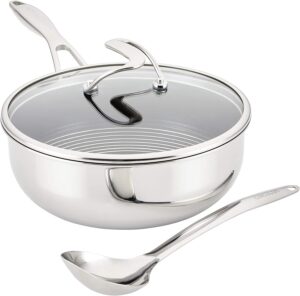 circulon clad stainless steel chef pan and utensil set with hybrid steelshield and nonstick technology