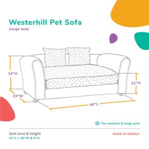 Keet Westerhill Pet Sofa Bed, Charcoal, Large (40x23x13)