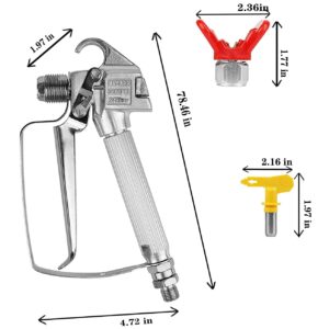 Tpaitlss Airless Paint Spray Gun，Airless Spray Gun with 517 Tip Fit Most airless Paint Sprayer