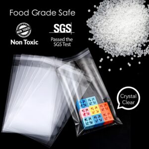 LEOSINDA 100 pcs 6 X 6 Inch Clear Resealable Cellophane Bags Treat Bags Cookie Bags Cello Candy Bags Self Sealing Adhesive Gift Wrap Plastic Small Business Packaging 1.36 mil