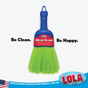 Lola Products Whisk Broom, Hand Brush, Durable Bristles, Whisks Away Dirt & Debris, Compact, Hang Hole for Easy Storage, Indoor/Outdoor, 1 Pack