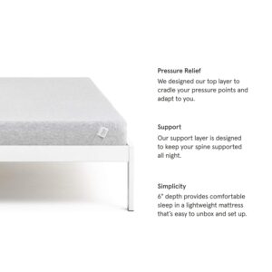 Nod by Tuft & Needle Firm 6" Twin XL Size Adaptive Foam Mattress in a Box, Breathable, Pressure Relief, Supportive, Light, 100 Night Trial, Fiberglass Free, CertiPUR-US, 10-Year Limited Warranty