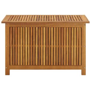 Tidyard Garden Storage Deck Box with Inner Poly Bag Acacia Wood Garden Container Cabinet Wooden Toolbox for Patio, Lawn, Poolside, Backyard Outdoor Furniture 35.4 x 19.7 x 22.8 Inches (W x D x H)