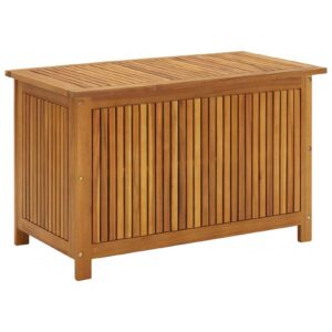 tidyard garden storage deck box with inner poly bag acacia wood garden container cabinet wooden toolbox for patio, lawn, poolside, backyard outdoor furniture 35.4 x 19.7 x 22.8 inches (w x d x h)