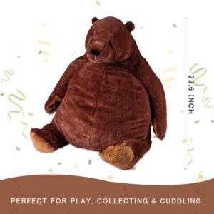 Saderoy 23.6 Inch Giant Simulation Bear Plush Toy Soft Hugging Pillow Animal Stuffed Plush Doll Home Decor Birthday Gift