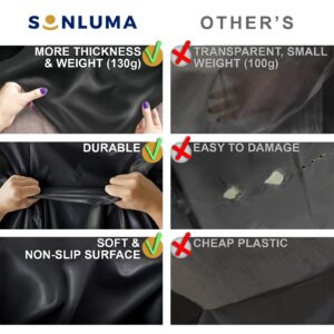 Sonluma 12 Pack 108" X 54" Black Premium Disposable Plastic Tablecloth for 8ft Long Rectangle Tables, Waterproof Covers for Indoor or Outdoor Events & Parties