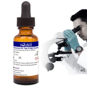 volu-sol | microscope immersion oil | type b (high viscosity) safe for all lenses | clear oderless| easy to remove | 1250 centistokes | microscopy oil for clear imaging (30 ml / 1 oz)