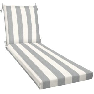 Honeycomb Outdoor Chaise, 22.5" W x 70" L, Stripe Stone Beige Patio Cushion