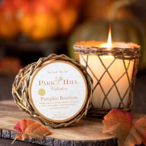 park hill collection fnp10002 pumpkin bourbon willow candle, 12 oz