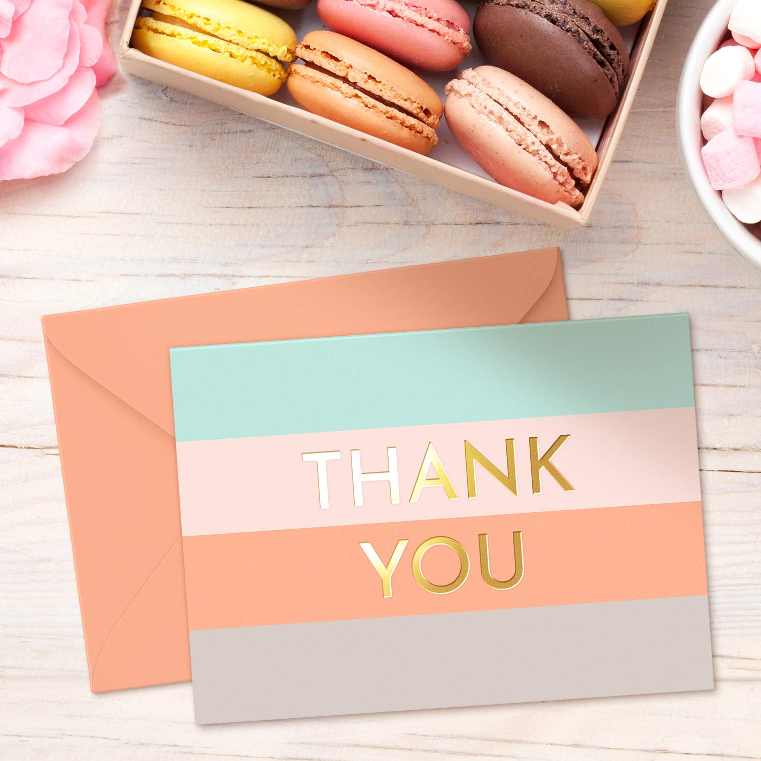 Sweetzer & Orange Blank Thank You Cards with Envelopes and Card Box. 24 Thank You Notes and 3 Variety Color Thank You Cards for Teachers with Envelopes. Notecards for Baby Shower Thanks, Wedding or Business.