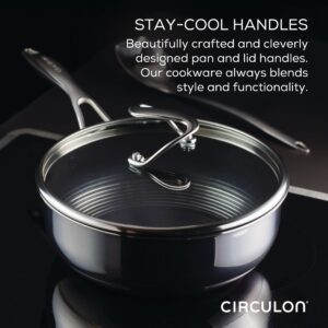 Circulon Clad Stainless Steel Chef Pan and Utensil Set with Hybrid SteelShield and Nonstick Technology