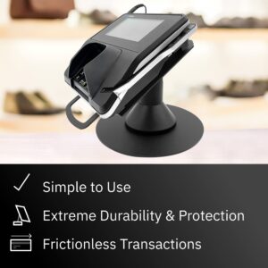 Discount Credit Card Supply Verifone MX915 / Mx925 5" Freestanding Low Profile Swivel and Tilt Terminal Stand with Round Plate, Black