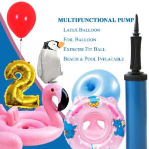 Red & Blue 2-Pack Manual Balloon Pump, Two-Way Handheld Air Pump for Kids’ Party Balloons Supplies Accessories, Balloon Inflator by Hand, Manual Pump for Children's Balloon