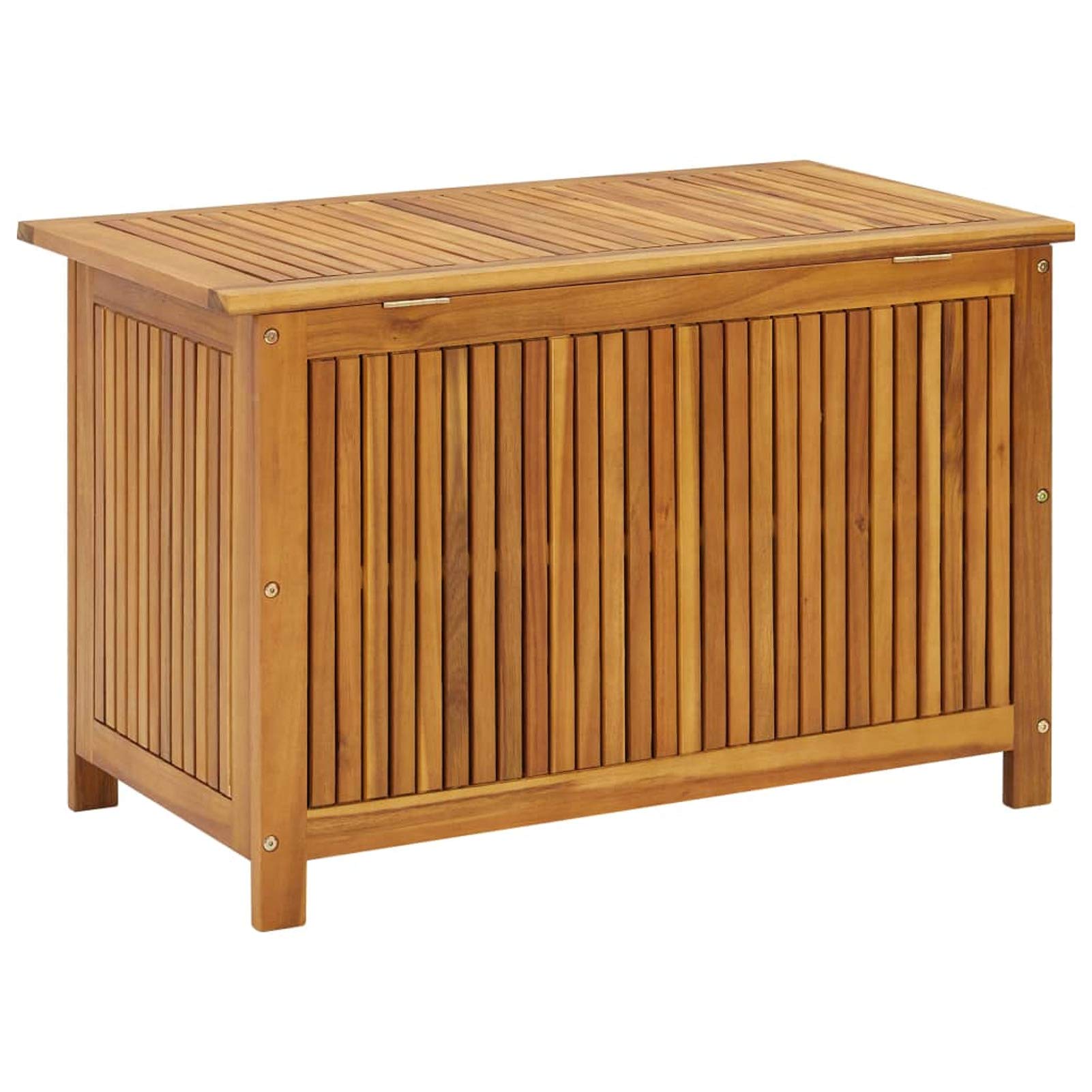 Tidyard Garden Storage Deck Box with Inner Poly Bag Acacia Wood Garden Container Cabinet Wooden Toolbox for Patio, Lawn, Poolside, Backyard Outdoor Furniture 35.4 x 19.7 x 22.8 Inches (W x D x H)