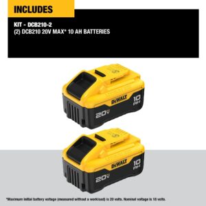 DEWALT 20V MAX 10 Ah Lithium Ion Battery 2-Pack (DCB210-2)