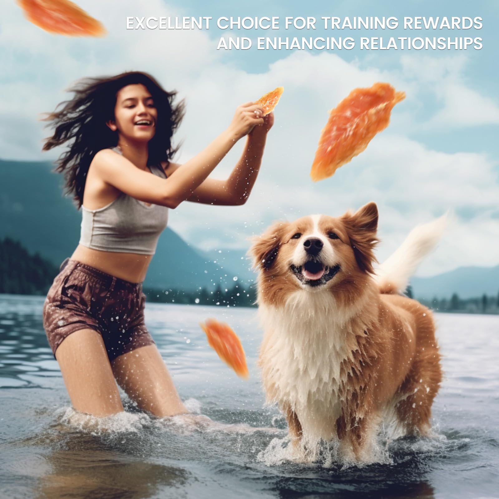 Pawmate Chicken Jerky Tenders, Healthy Natural Dog Treats Rawhide-Free Grain-Free Chicken Jerky for Dogs High Protein Training Treats Snacks for Small Medium Large Dogs 12 Counts