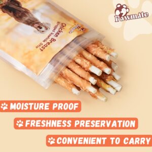 Pawmate Chicken Wrapped Rawhide Sticks, Long Lasting Dog Treats High Protein Dog Chews Trainning Snacks Natural Chicken Treats for Small Medium Large Dogs 20-21 Count