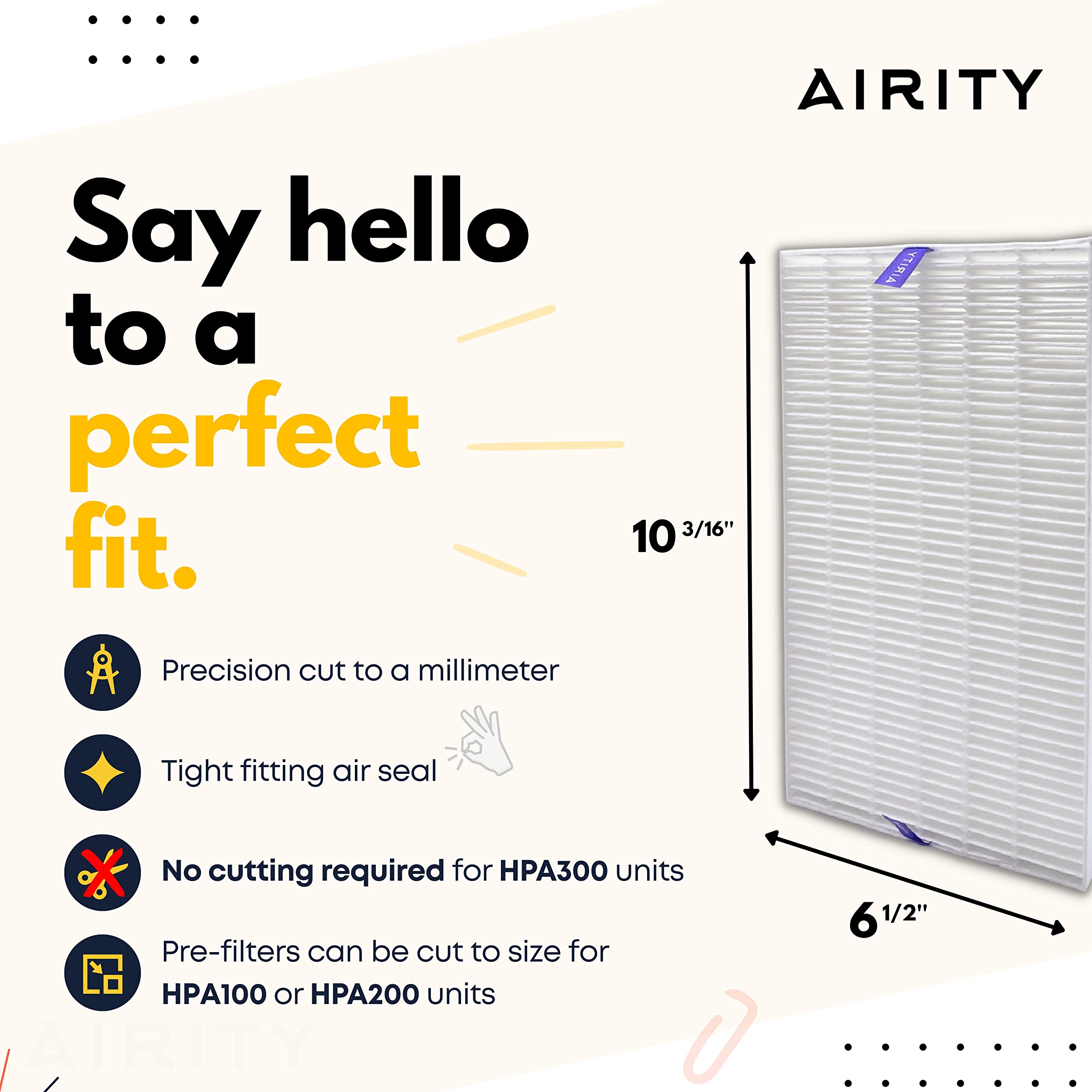 HPA300 Air Purifier Filters Compatible with Honeywell HPA300 by Airity | Includes 3 HEPA R Filters | Honeywell Air Purifier Filter Replacement Compatible for Honeywell R Filter | Honeywell HPA300