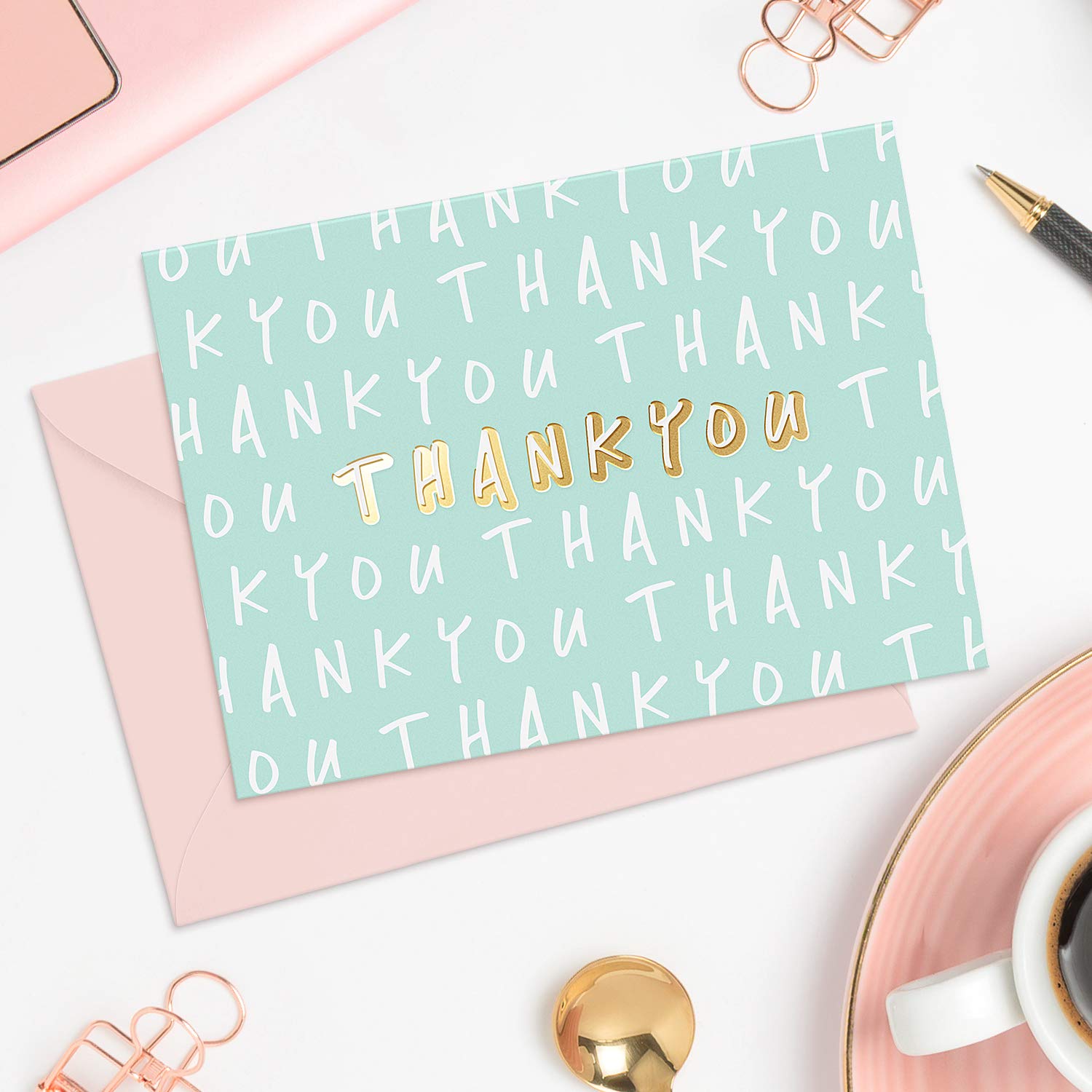 Sweetzer & Orange Blank Thank You Cards with Envelopes and Card Box. 24 Thank You Notes and 3 Variety Color Thank You Cards for Teachers with Envelopes. Notecards for Baby Shower Thanks, Wedding or Business.