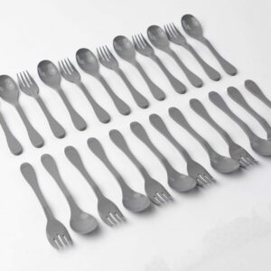 Knork Eco Plant Based 24 Pack Reusable Bamboo Flatware Set (GREY)