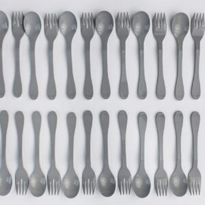 Knork Eco Plant Based 24 Pack Reusable Bamboo Flatware Set (GREY)