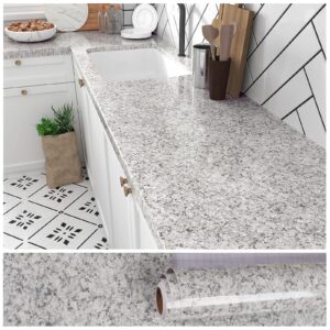 veelike 15.7''x118'' granite contact paper for countertops waterproof self adhesive grey granite wallpaper peel and stick countertops for kitchen bathroom counter top removable decorative film vinyl