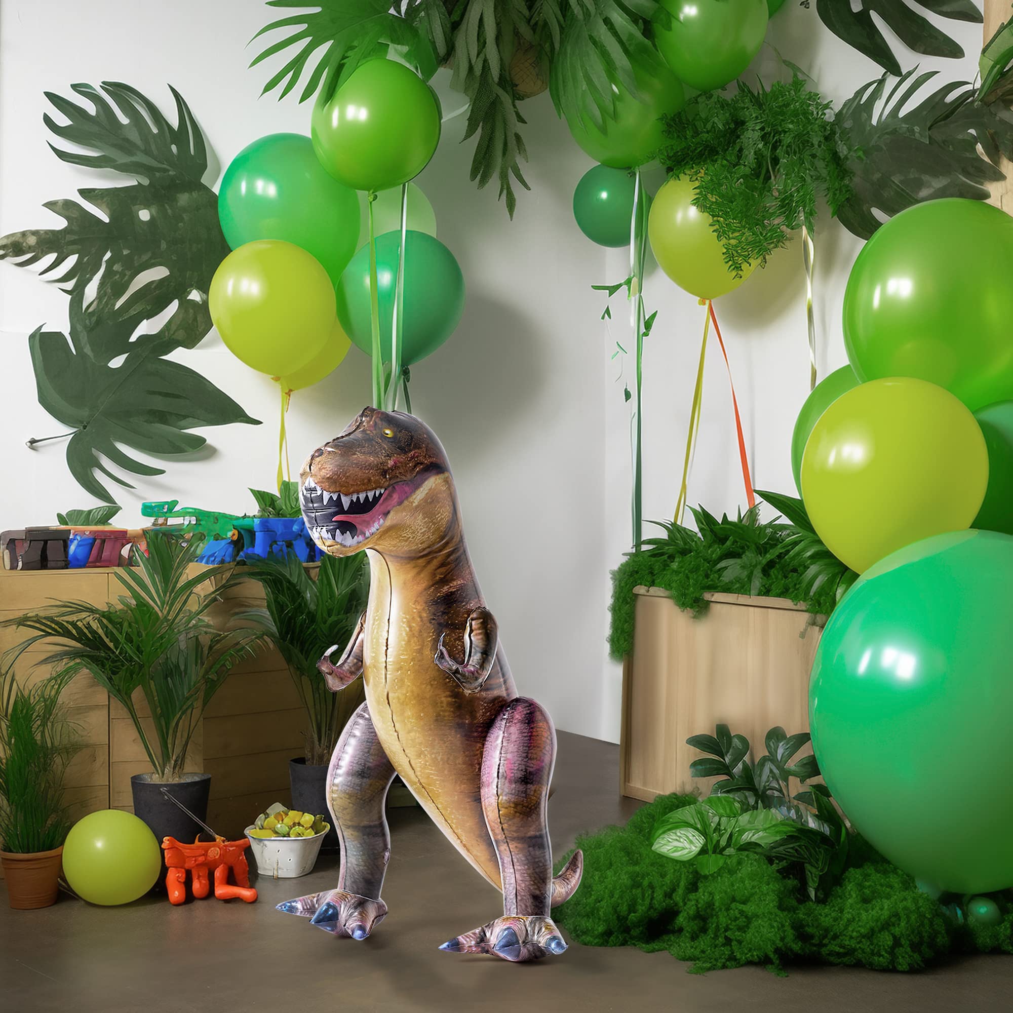 JOYIN T-Rex Dinosaur Inflatable, Tyrannosaurus Rex Inflatable Dinosaur Toy for Party Decorations, 30" Dinosaur Birthday Party Gift for Kids and Adults