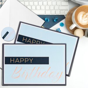 smart scribbles Happy Birthday Cards - 48 assortment Birthday Cards with Envelopes and Stickers - 4x6 Birthday Cards with Gold Foil - 6 Cards and 6 Stickers of Each Design - Total of 48