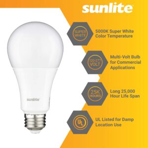 Sunlite 40235 LED A21 Light Bulb, 20 Watts (150w Equivalent), 2550 Lumens, Medium E26 Base, 120-227 Multi-Volt, Non-Dimmable, UL Listed, 5000K Super White, 6 Pack