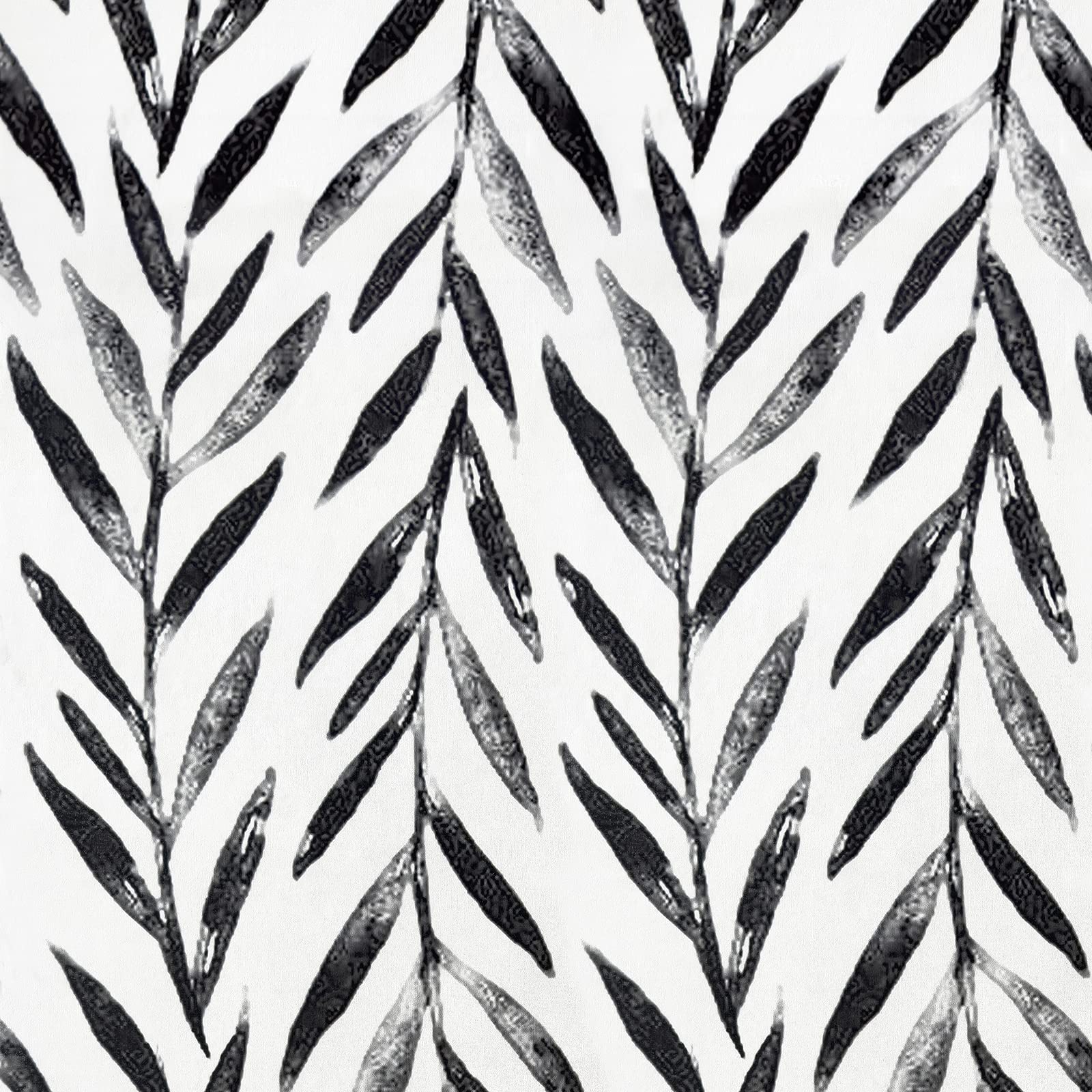 Wudnaye Black and White Peel and Stick Wallpaper Leaf Contact Paper 17.7 inch × 118.1 inch Black and White Contact Paper Peel and Stick Wallpaper for Bathroom Self Adhesive Decorative Wall Paper