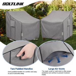 BOLTLINK Patio Chair Covers Waterproof, Heavy Duty Outdoor Furniture Covers Fits up to 32W x 37D x 36H inches -2 Pack