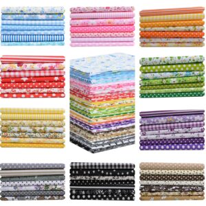 pofik 70pcs no repeat design squares quilting fabric bundles, 9.8"x9.8"(25x25cm) 100% cotton printed floral craft fabric, precut multi-color for patchwork diy craft sewing