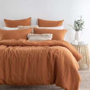 cinnamon color rust cotton duvet cover rust color washed cotton duvet cover rust bedding set boho duvet