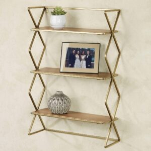 touch of class modern style jamie gold wall display shelf