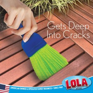 Lola Products Whisk Broom, Hand Brush, Durable Bristles, Whisks Away Dirt & Debris, Compact, Hang Hole for Easy Storage, Indoor/Outdoor, 1 Pack