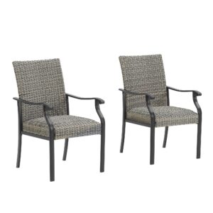 patio tree 2 pcs patio dining chairs outdoor quick dry foam padded rattan chairs