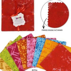 Soimoi Batik Print Precut 5-inch Cotton Fabric Quilting Squares Charm Pack DIY Patchwork Sewing Craft