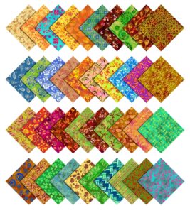 soimoi batik print precut 5-inch cotton fabric quilting squares charm pack diy patchwork sewing craft