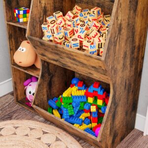 HOOBRO Kids Bookshelf, Bookcase Footboard and Toy Storage Organizer BF32CW01-BF31CW01