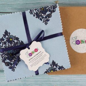 Soimoi Block Print Precut 5-inch Cotton Fabric Quilting Squares Charm Pack DIY Patchwork Sewing Craft