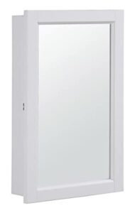 design house 590505-wht concord medicine cabinet durable assembled frame bathroom wall cabinet w/mirrored door, 16", white