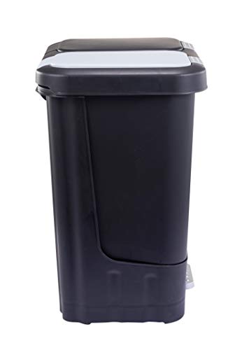 Step N' Sort 11 Gallon, Dual Trash and Recycling Bin with Slow Close Lid,Black,40 Liter,SNS402-B