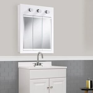 Design House 24 Inch Concord Bathroom Medicine Cabinet, Wall Mounted, Mirror, White, 532374-WHT