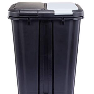 Step N' Sort 11 Gallon, Dual Trash and Recycling Bin with Slow Close Lid,Black,40 Liter,SNS402-B