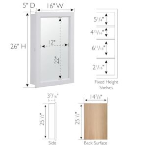 Design House 590505-WHT Concord Medicine Cabinet Durable Assembled Frame Bathroom Wall Cabinet w/Mirrored Door, 16", White