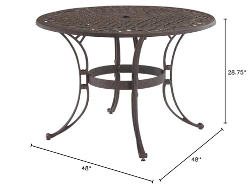 Homestyles Sanibel Black Outdoor Dining Table, Bronze, 48" Table, Sanibel