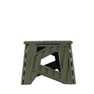 livinbox 9 inch plastic collapsible stool, folding stool, outdoor step stool holds up to 120kg - lightweight plastic foldable step stool, kitchen, bathroom & living room (khaki green)