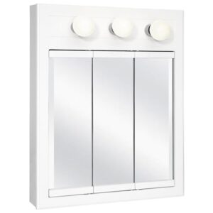 design house 24 inch concord bathroom medicine cabinet, wall mounted, mirror, white, 532374-wht