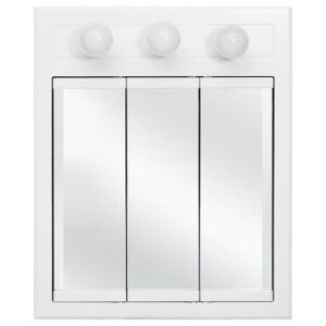 Design House 24 Inch Concord Bathroom Medicine Cabinet, Wall Mounted, Mirror, White, 532374-WHT