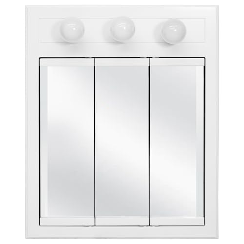 Design House 24 Inch Concord Bathroom Medicine Cabinet, Wall Mounted, Mirror, White, 532374-WHT